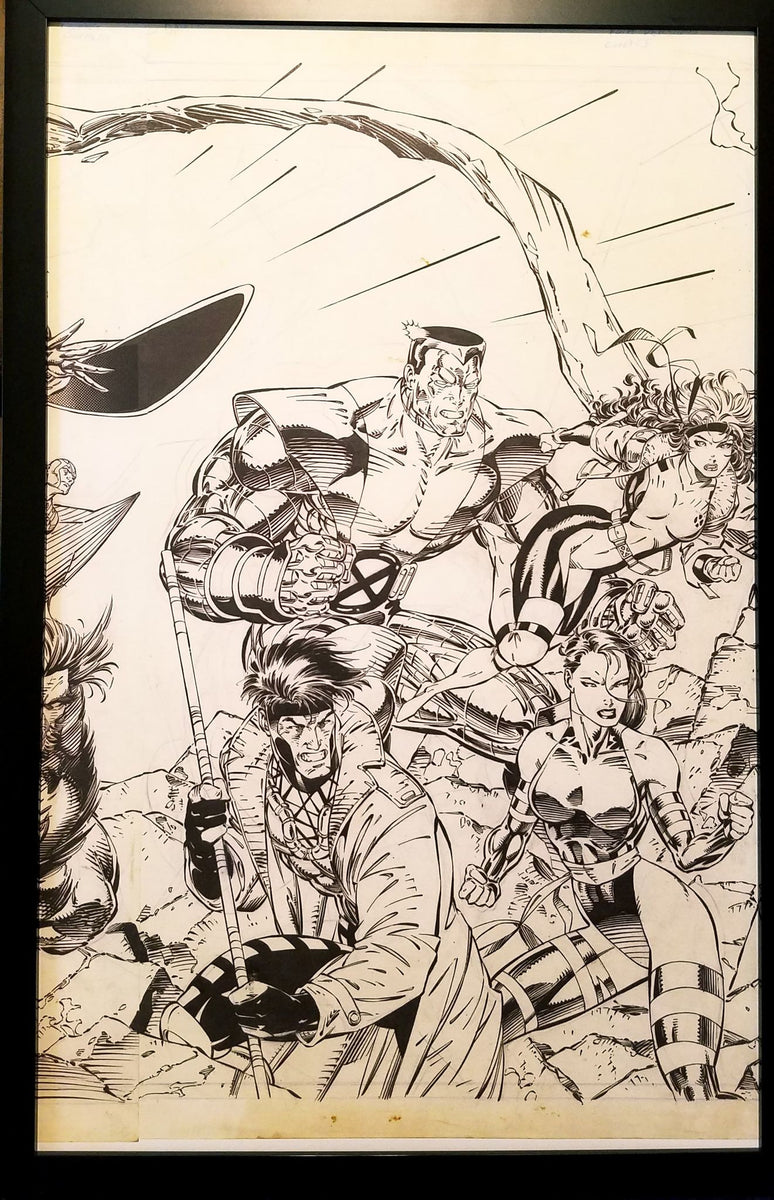 X-Men #1 Gambit Colossus by Jim Lee 11x17 FRAMED Original Art Poster M ...