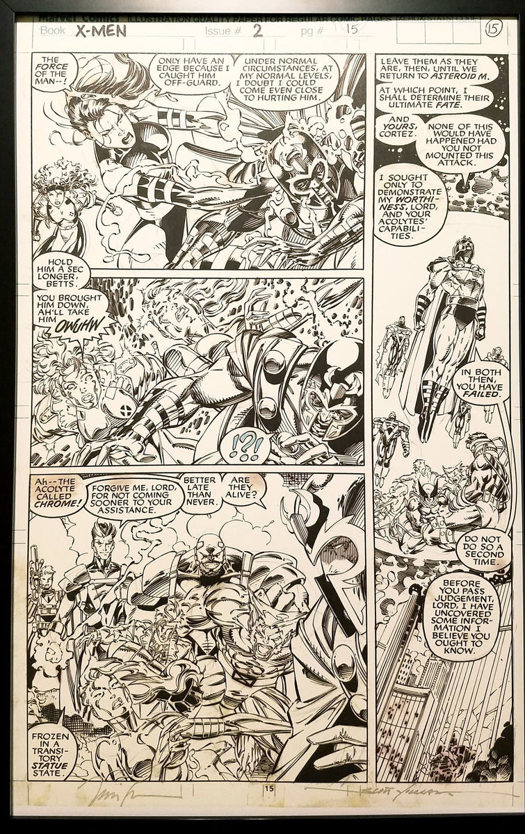X-Men #2 pg. 15 Psylocke Jim Lee 11x17 FRAMED Original Art Poster Marv ...