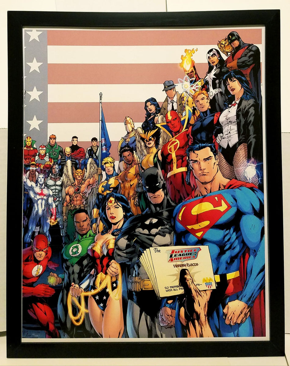 Justice League of America by Ed Benes 11x14 FRAMED DC Comics Art Print ...