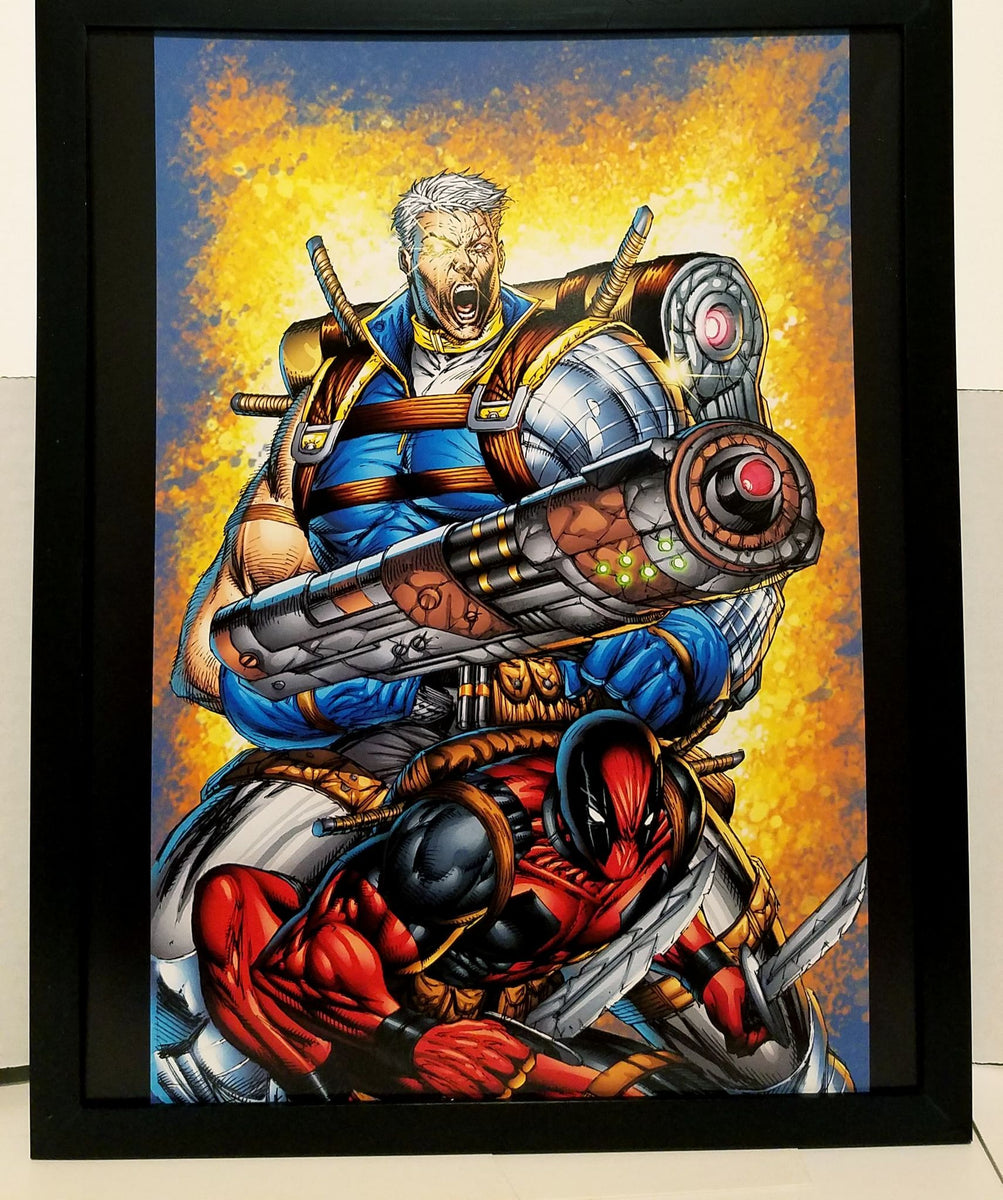 Cable & Deadpool by Rob Liefeld 11x14 FRAMED Marvel Comics Art Print P ...