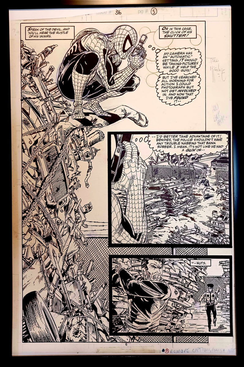 Amazing Spider-Man #316 pg. 5 by Todd McFarlane 11x17 FRAMED Original ...